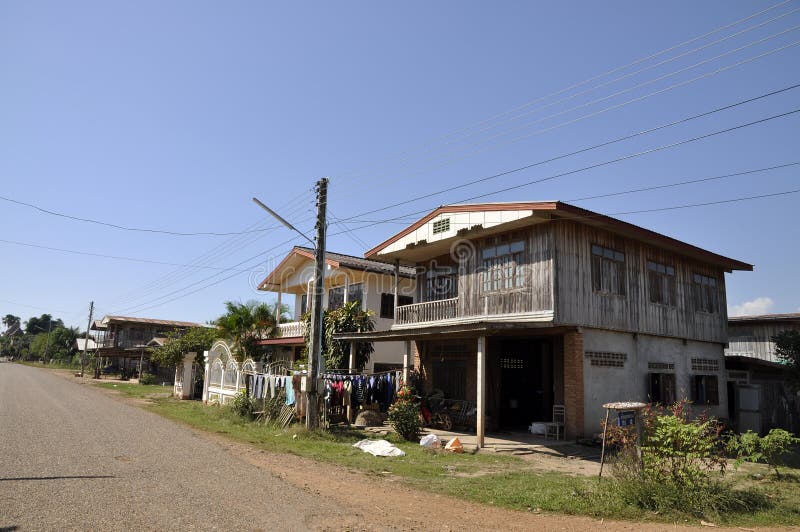Country Local Native Home Town Thailand Stock Photo - Image of post ...
