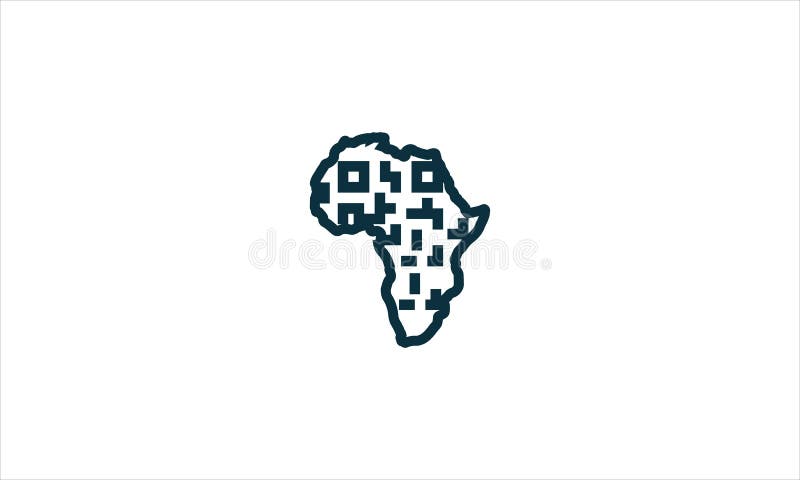 Africa Map QR Code Logo Icon Vector Illustration Stock Vector ...