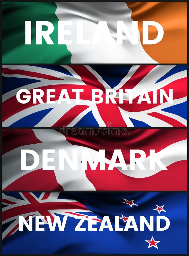 Vector Set of National Flags Stock Vector - Illustration of great ...