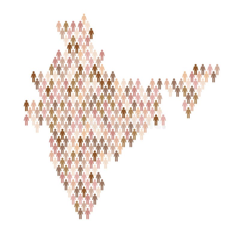India Population Infographic. Map Made from Stick Figure People Stock ... India Population Infographic. Map Made from Stick Figure People Stock ...