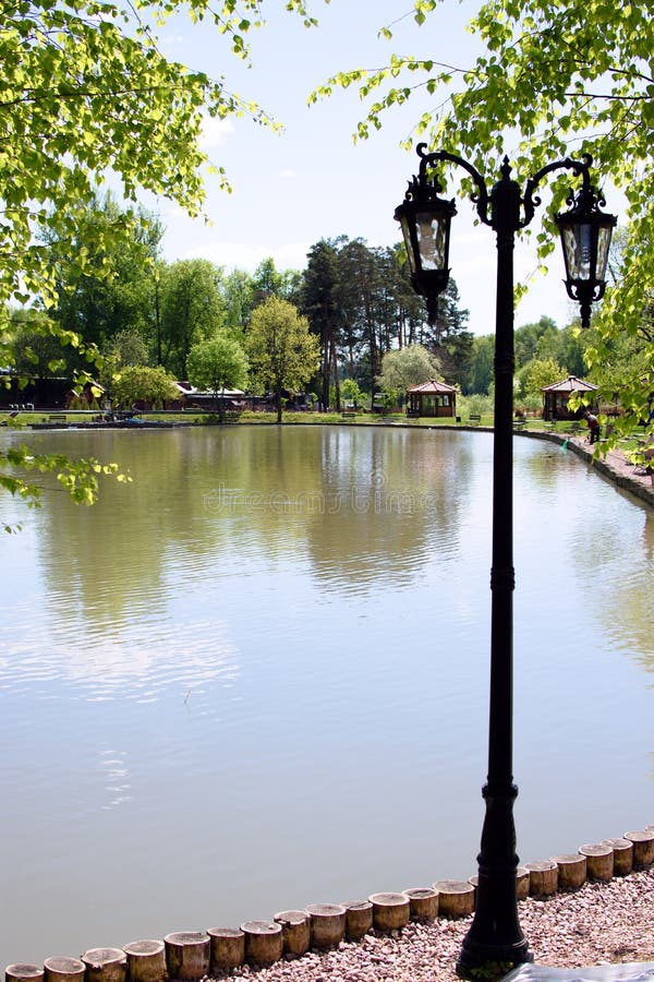 Country Park with a Beautiful Landscape and a Lake Stock Image - Image ...