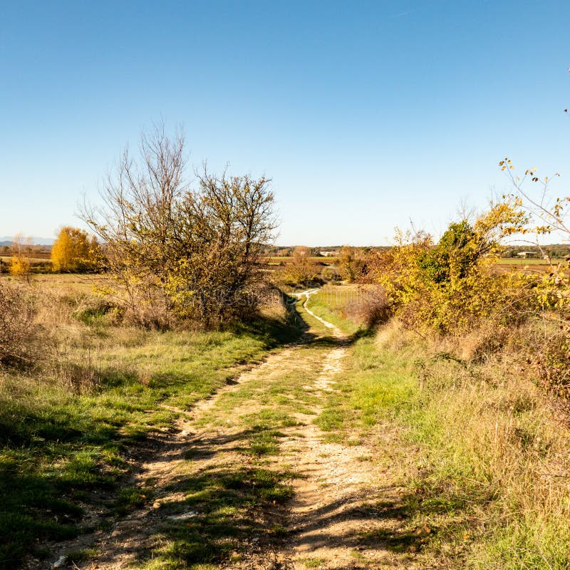 Country path in the autumn stock photo. Image of south - 246117576
