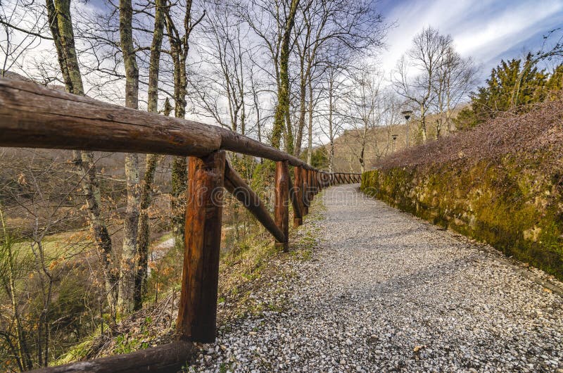 Country Path with Fence Along the Way Stock Image - Image of outdoors ...