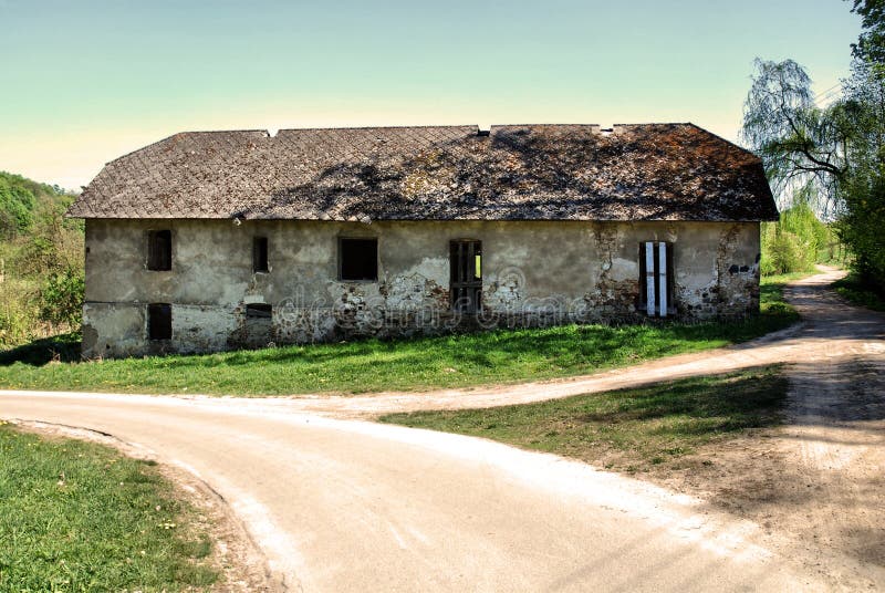 Country road stock photo. Image of rustical, wall, building - 10961964