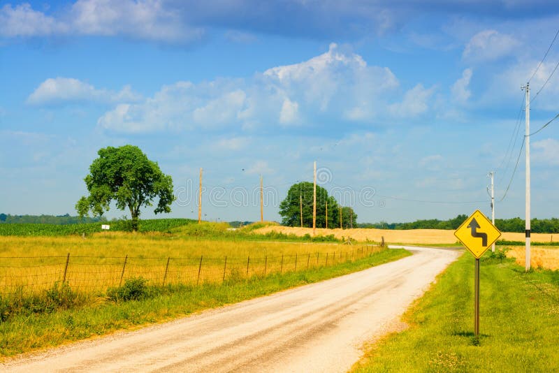 Country road stock image. Image of indiana, country, sign - 12242199