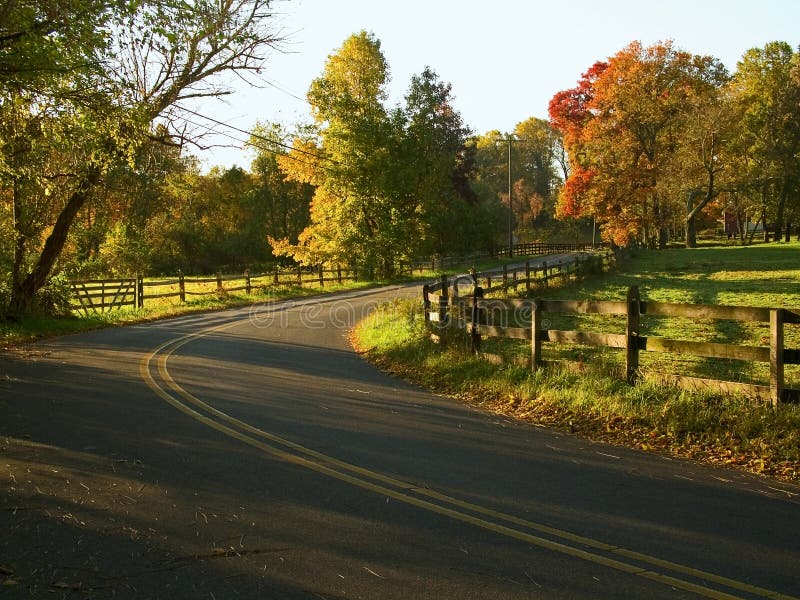 Country Road stock photo. Image of fall, perspective, sunny - 1499890