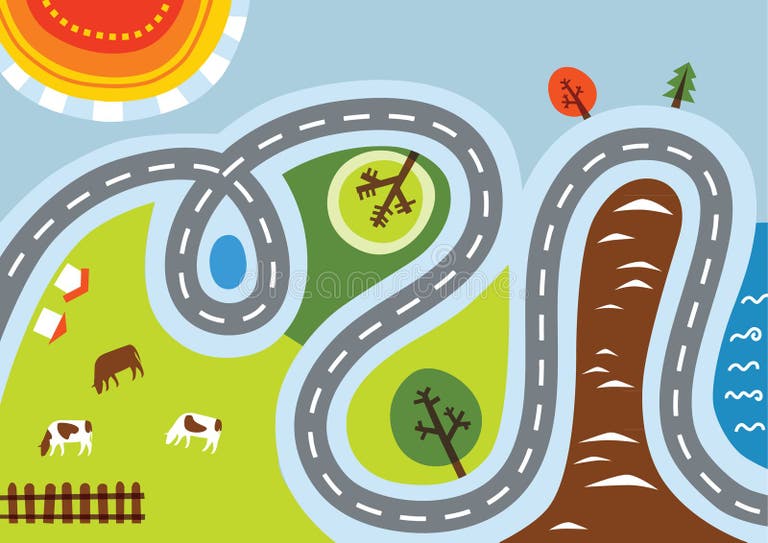 Cartoon Country Road Stock Illustrations – 11,388 Cartoon Country Road ...