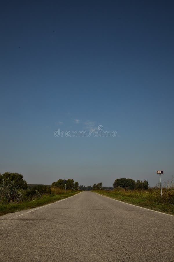 Country Road in Autumn at Noon on a Clear Day Stock Photo - Image of ...