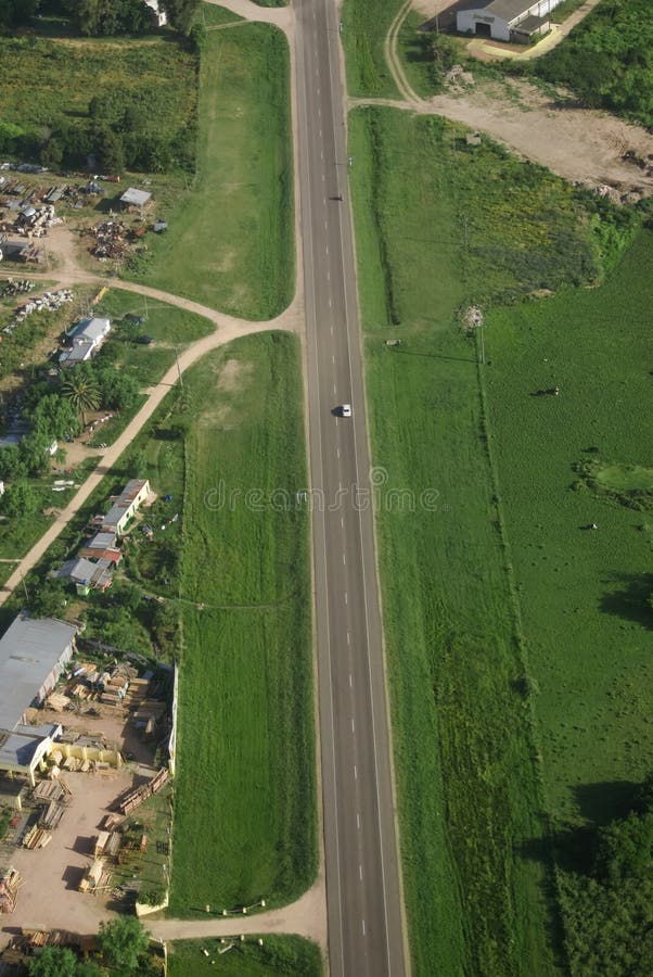 Country Road and Green Field Aerial View Stock Image - Image of lane ...