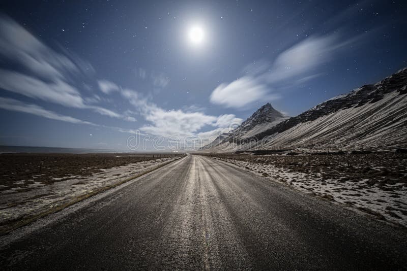 Country road night stock photo. Image of scandinavian - 182005486