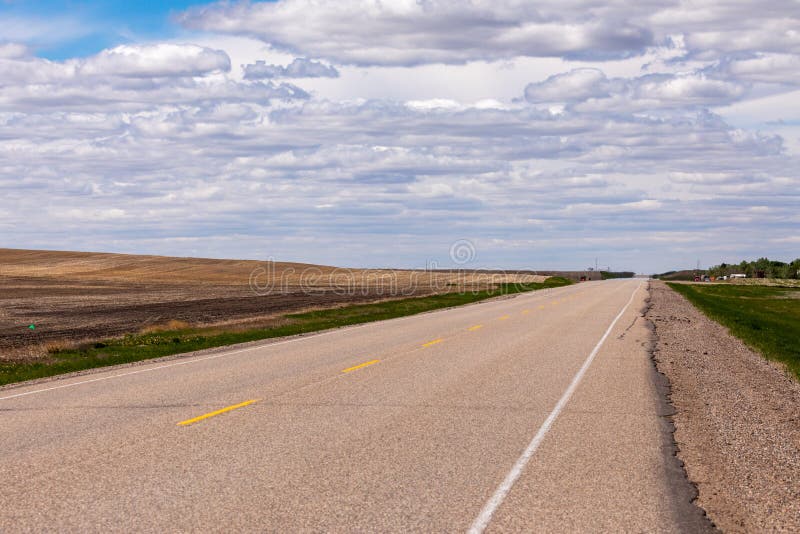 Country Road in the Prairie of Canada Stock Image - Image of highway ...