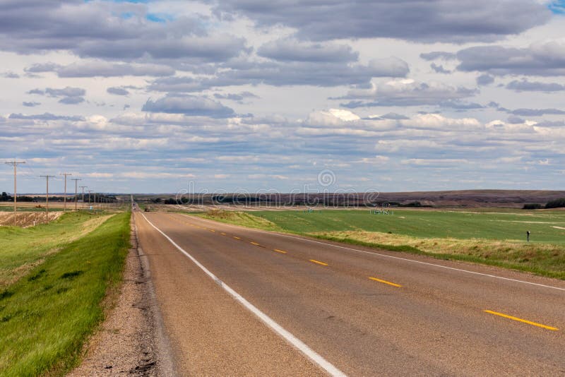 Country Road in the Prairie of Canada Stock Photo - Image of rural ...