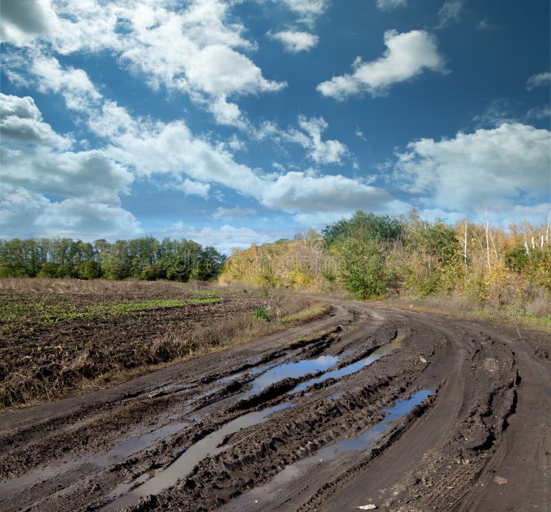 Country Road after the Rain Stock Photo - Image of road, house: 21763436