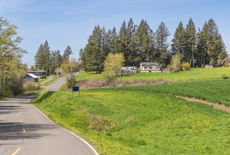 Country Road and Residences Rural Oregon Stock Photo - Image of organic ...
