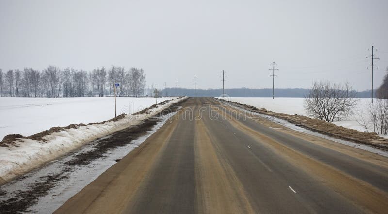 Country Road in Russia in Winter Stock Image - Image of rural, journey ...