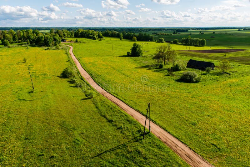 Country Roads in Perspective from Above Stock Image - Image of ...