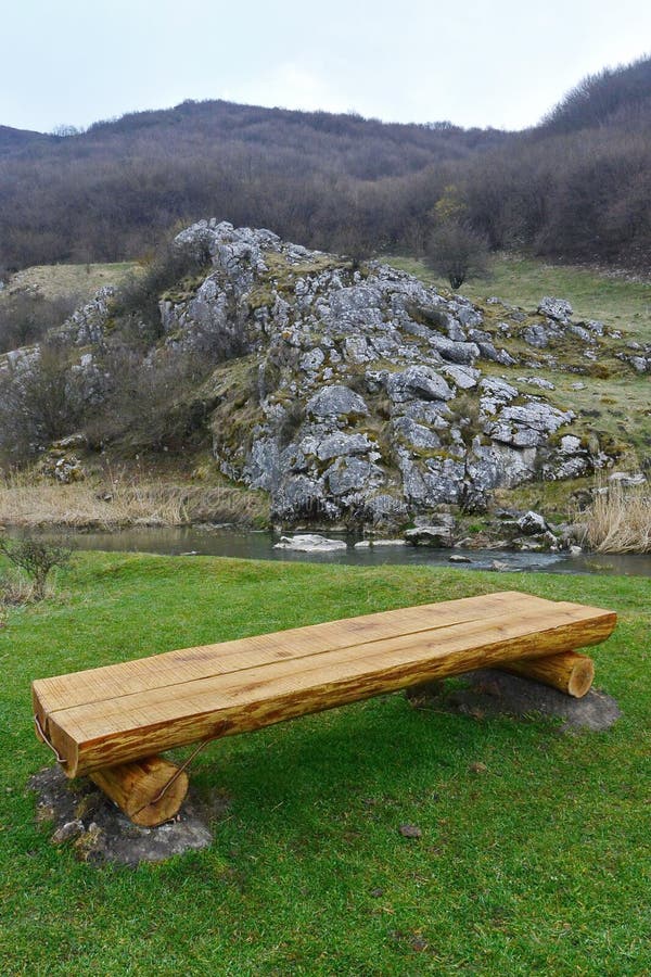 Country rustic bench stock image. Image of rustic, beam - 52840317