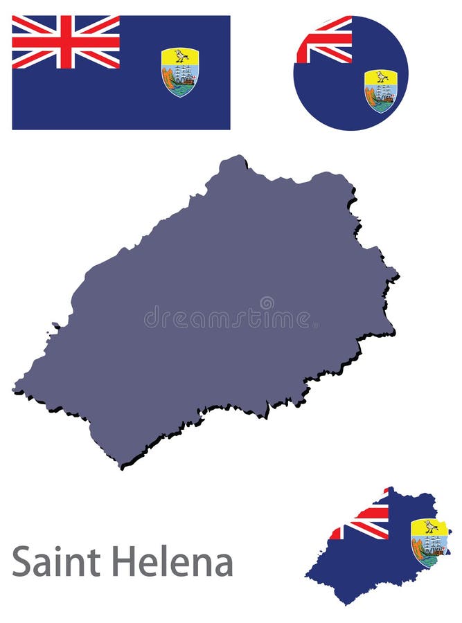 Country Saint Helena Silhouette and Flag Vector Stock Vector ...