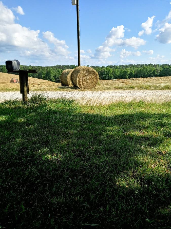 Country scenery bails stock photo. Image of landscape - 225547780