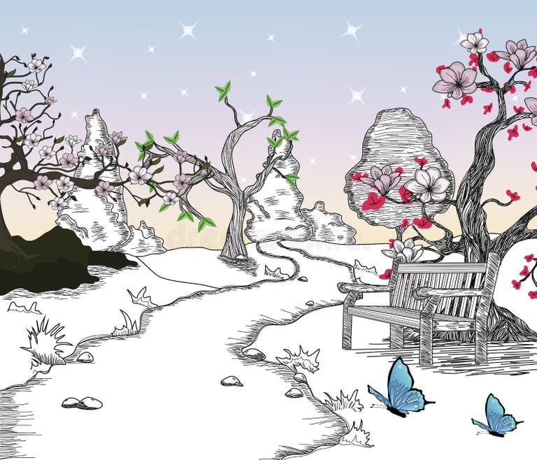 Blooming Spring Park Country Stock Illustrations – 1,185 Blooming ...