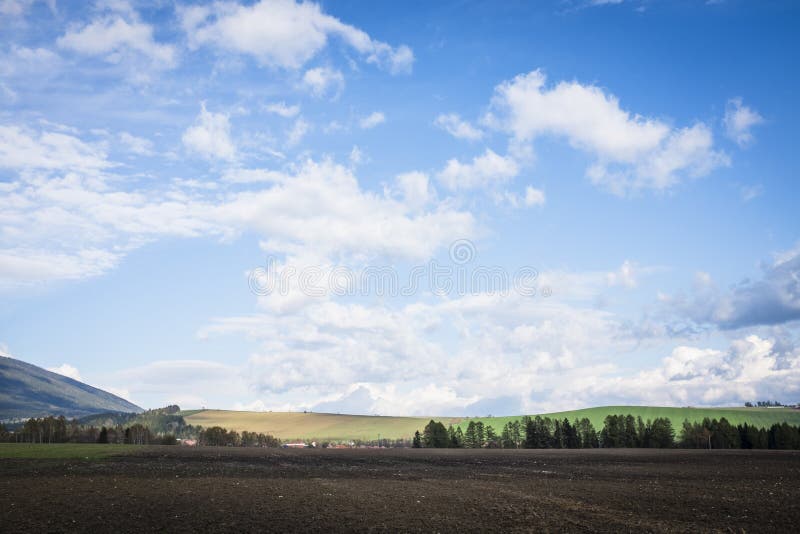Country in spring stock photo. Image of clouds, green - 40038678