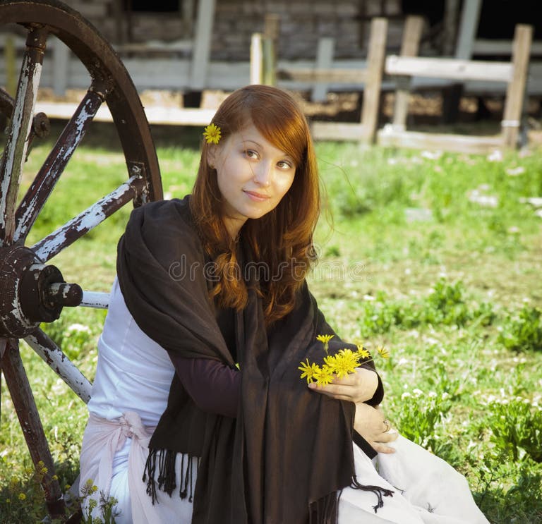 Country Stile Model Portrait Stock Photo - Image of girls, fashioned ...
