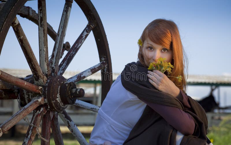 Country Stile Model Portrait Stock Photo - Image of horse, fashion ...