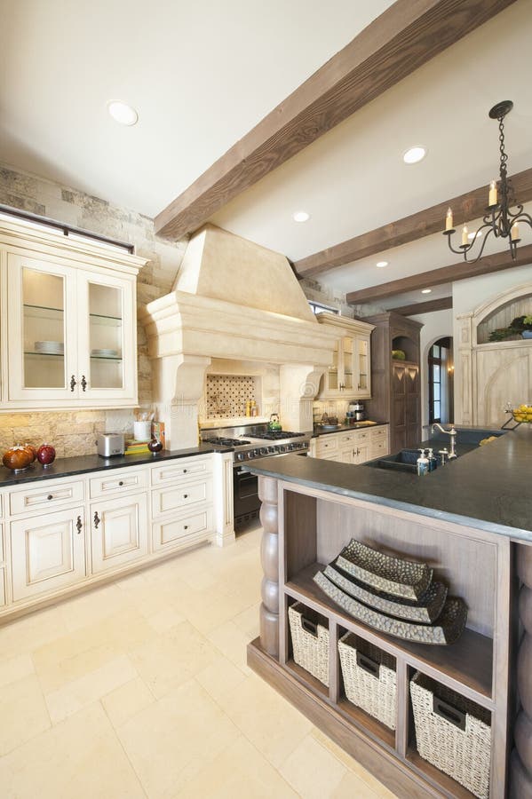 Country Style Kitchen stock image. Image of hood, country - 33906983