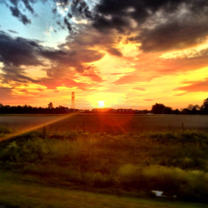 Country sunset stock photo. Image of beautiful, land - 53275076