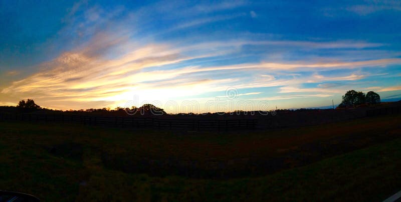 Country Sunset Panoramic Sky Editorial Image - Image of view, panoramic ...