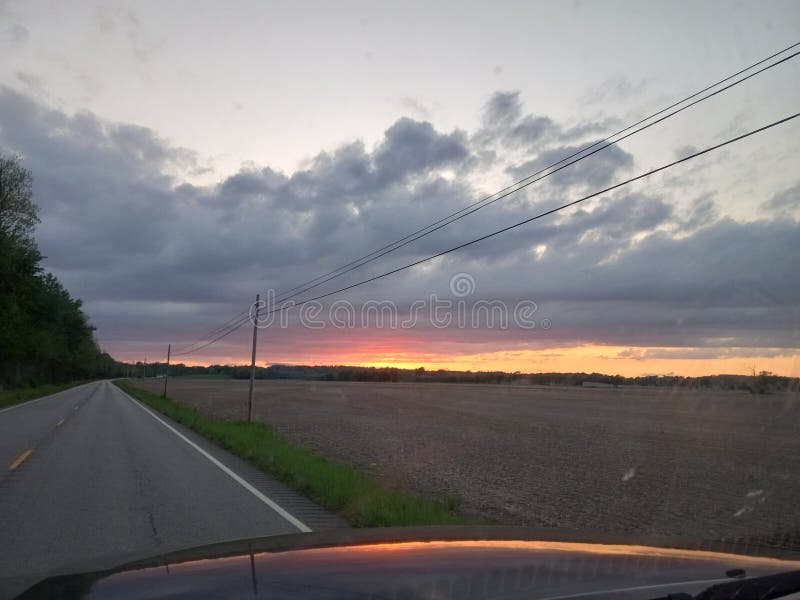 Country Sunset roads stock image. Image of dreamy, sunset - 247152119