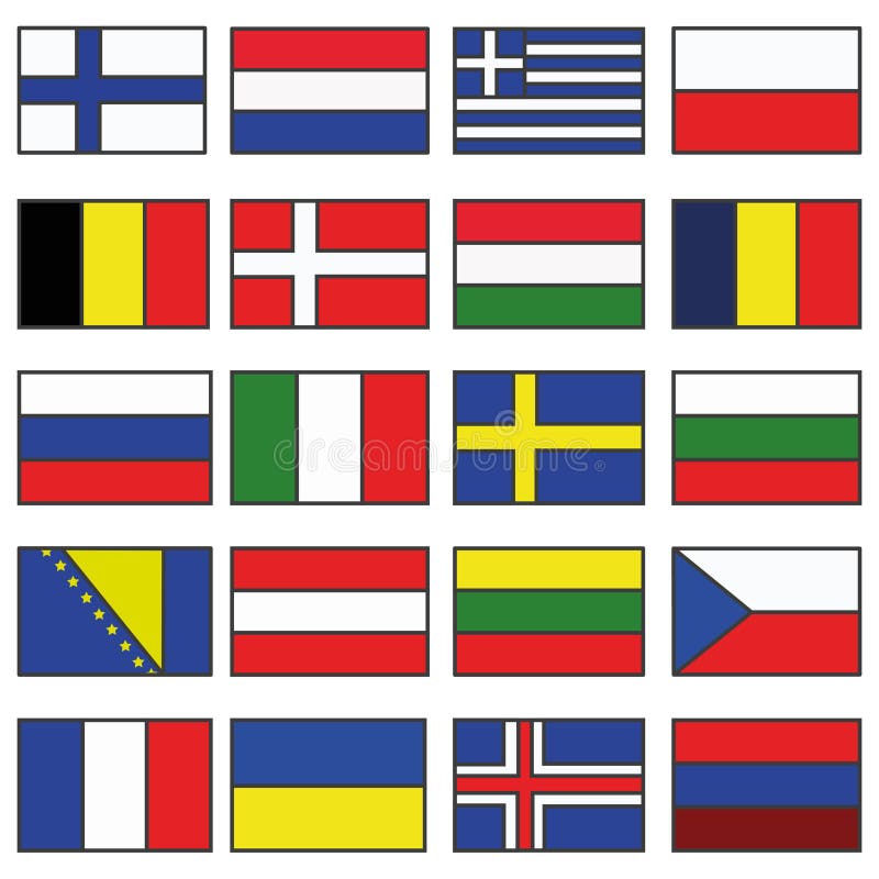 Country Symbol. Sticker with Flags of the Countries of the World with a ...