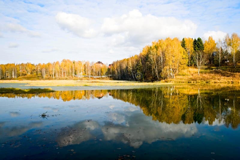 Country view stock image. Image of grass, clouds, river - 16821283