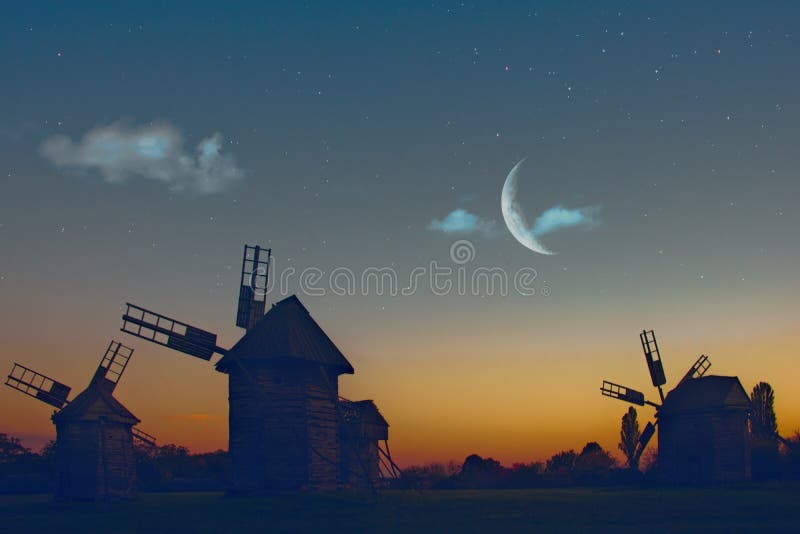 Country view at the night stock image. Image of beautiful - 262443399