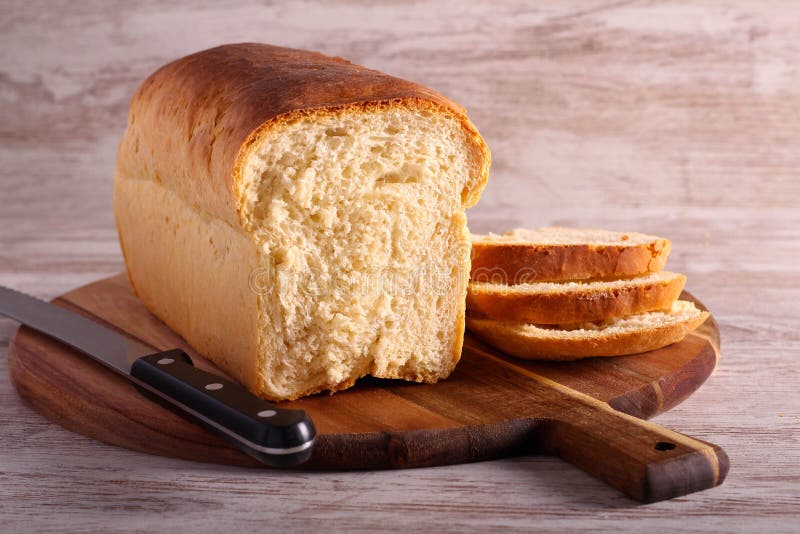 Country White Bread, Homemade Loaf of White Bread Stock Image - Image ...