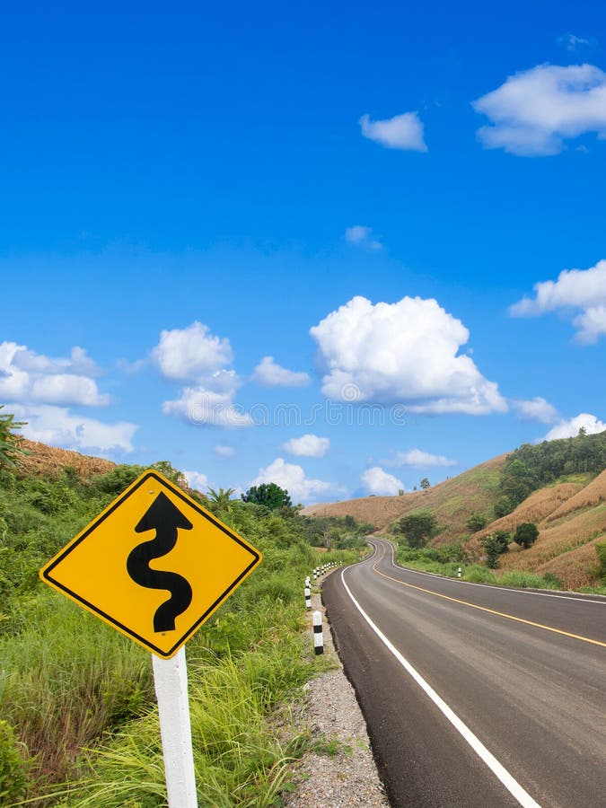 5,096 Winding Road Sign Stock Photos - Free & Royalty-Free Stock Photos ...