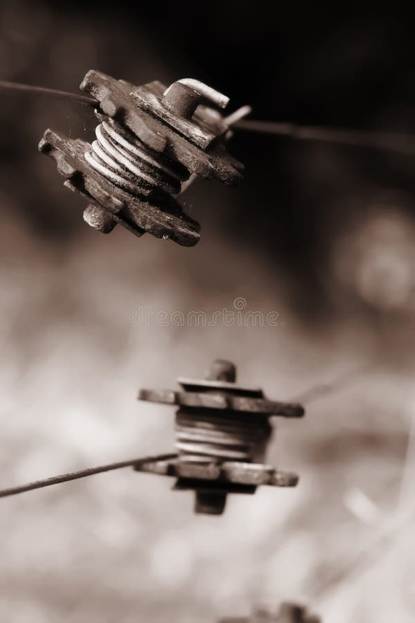 Country wire fence ties stock photo. Image of boundary - 529268