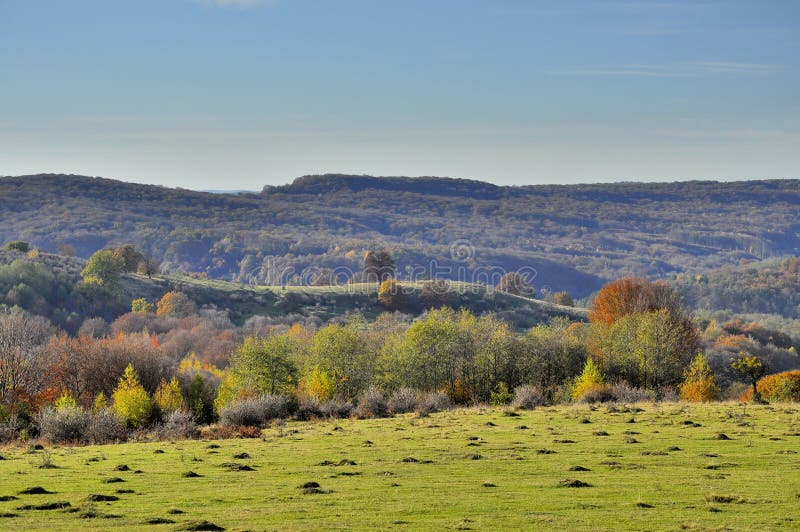 Countryside Autumn Landscape Stock Image - Image of grassland, bright ...