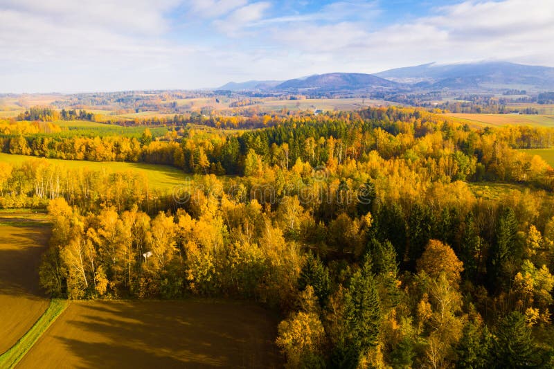 Countryside Autumn View of Hills Stock Photo - Image of meadows ...