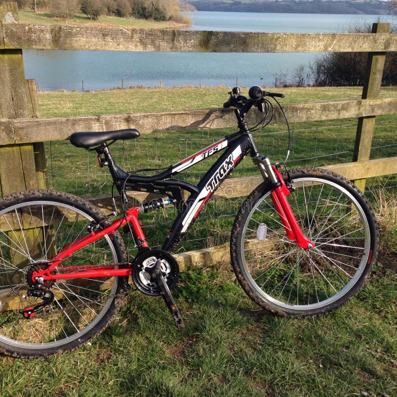 Countryside biking editorial image. Image of lake, tree - 55601300