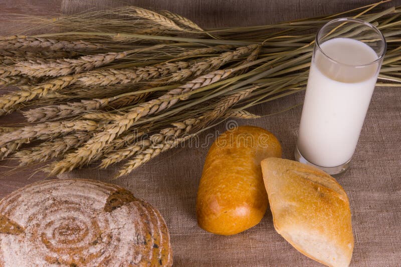Countryside - Bread with Milk Stock Photo - Image of rolls, village ...