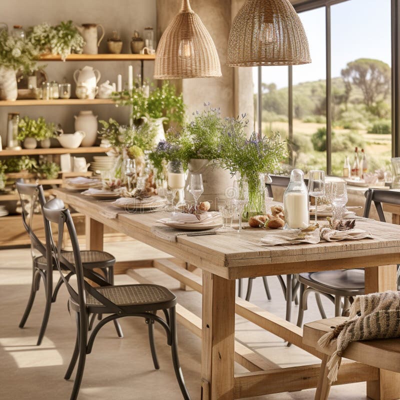 Countryside Chic Dining Setup Stock Photos - Free & Royalty-Free Stock ...