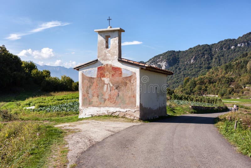 Countryside church editorial stock image. Image of street - 97858054