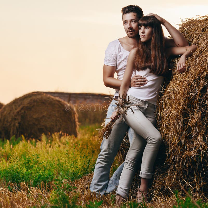 Countryside Couple Portrait Stock Image - Image of beautiful, adult ...