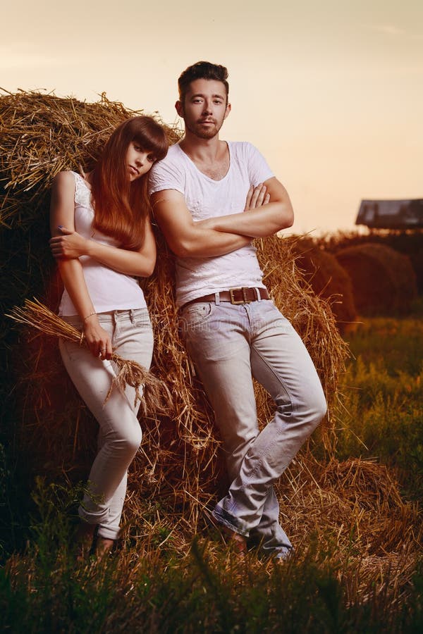 Countryside Couple Portrait Stock Image - Image of beautiful, adult ...
