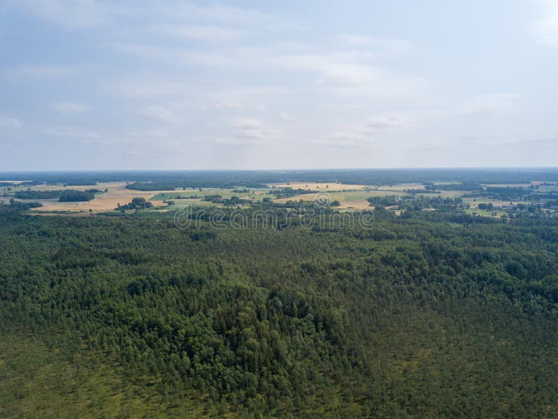Countryside Fields and Roads Under Cloudy Sky Stock Photo - Image of ...