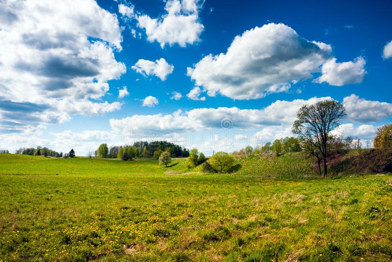 Countryside Fields and Sky stock image. Image of polish - 54888455
