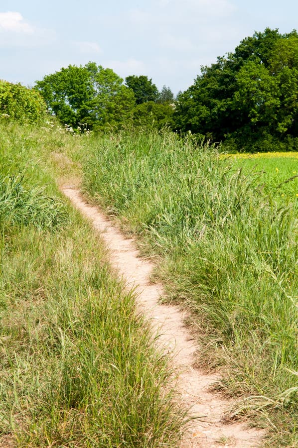 Countryside Footpath at a Wide Angle Stock Image - Image of path ...