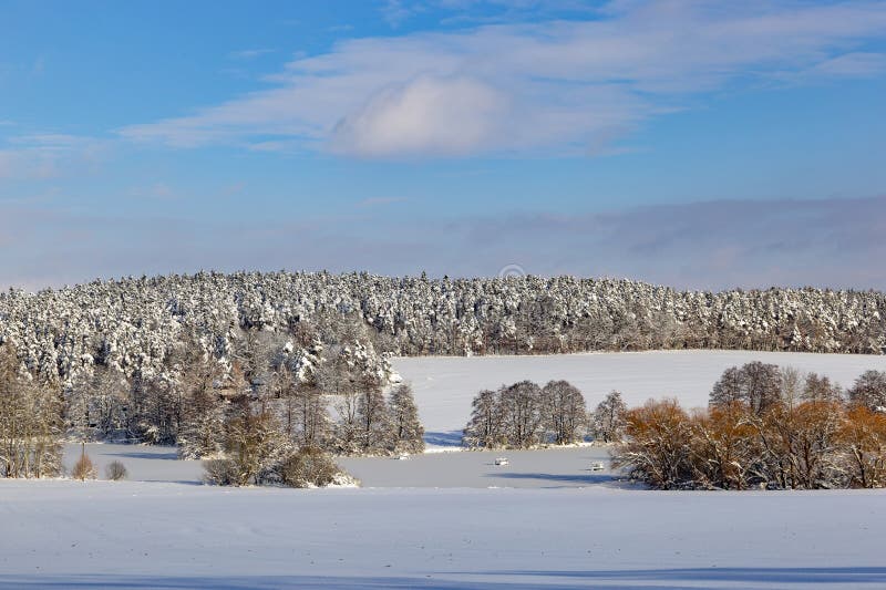 Countryside after Heavy Snowfall in Central Europe Stock Image - Image ...