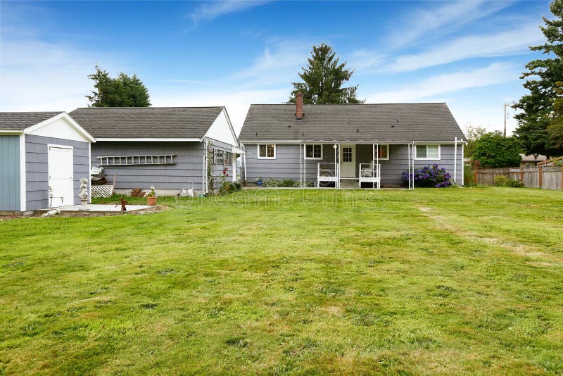 Countryside House with Large Backyard Stock Photo - Image of style ...